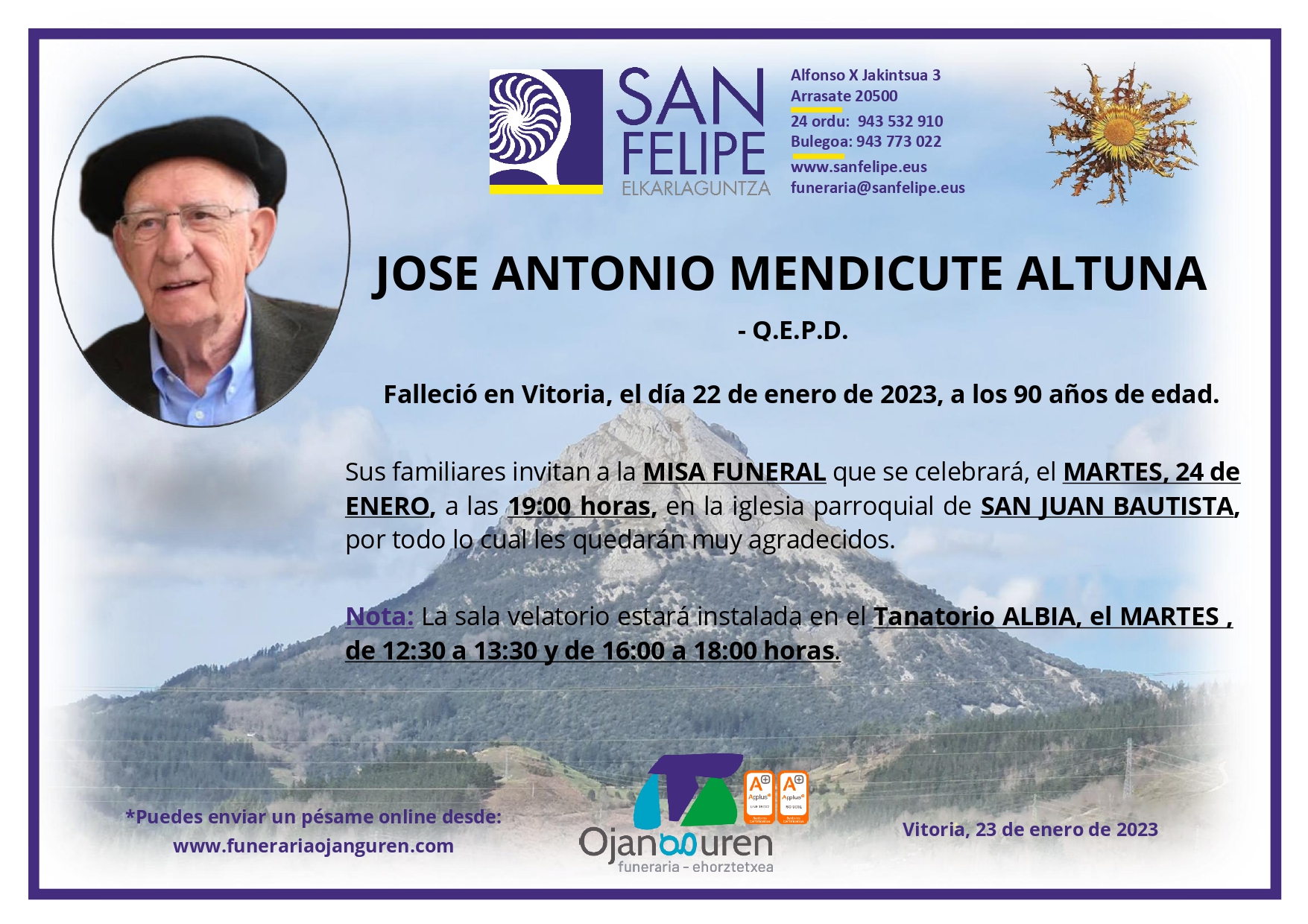 Jose Antonio Mendicute Altuna